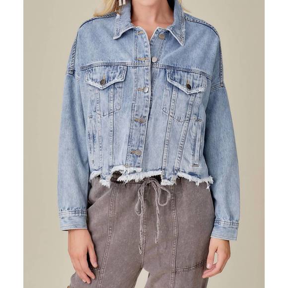 Mustard Seed | Jackets & Coats | New Mustard Seed Distressed Hem Denim ...